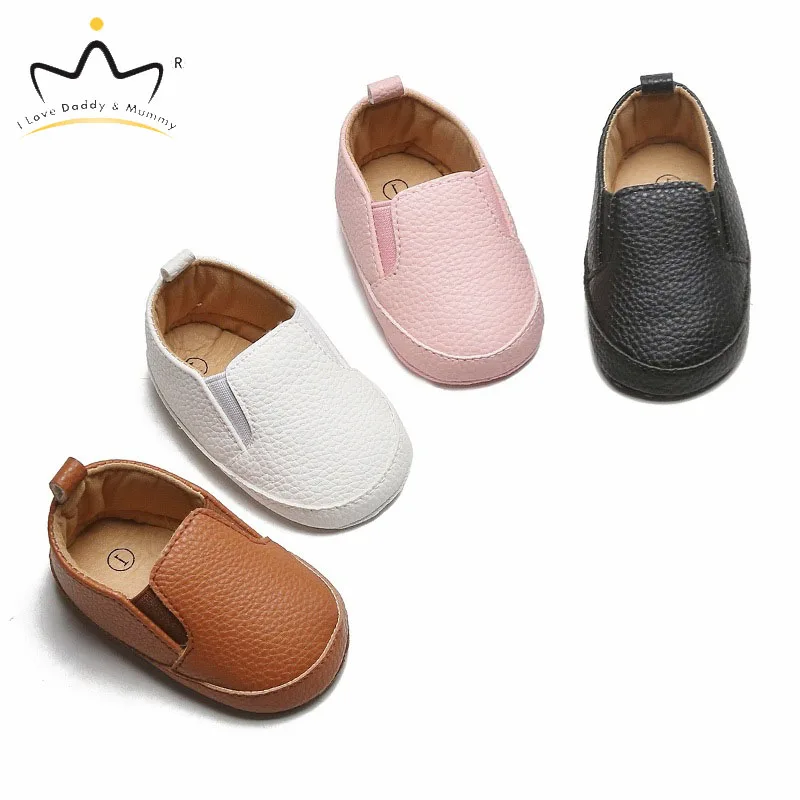 2021 New Baby Shoes Solid Color Soft Leather Newborn Toddler Boy Girl ...