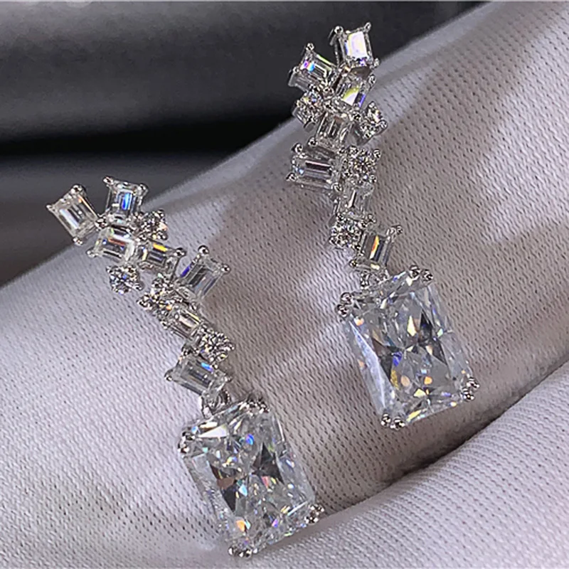 Huitan Trendy Women Earrings with Geometric Cubic Zirconia Creative ...
