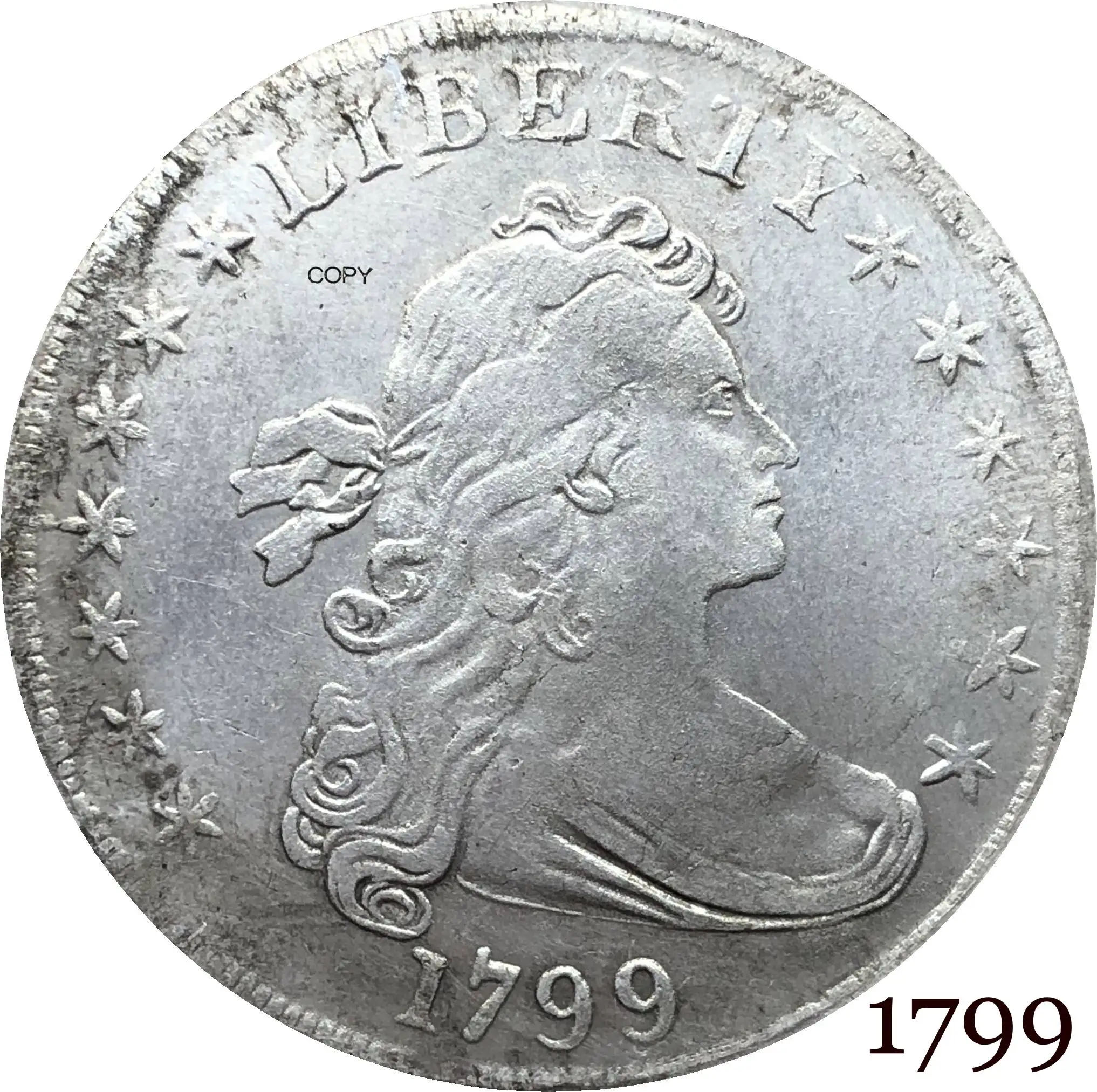 United States Of America Coin 1799 Liberty Draped Bust One Dollar ...