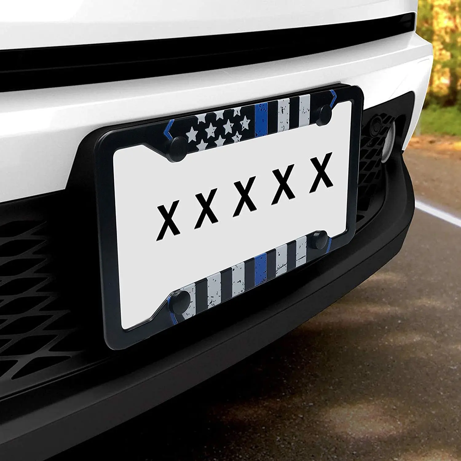 Police Firefighter EMT Flag License Plate Frames Alumina Car Licence ...