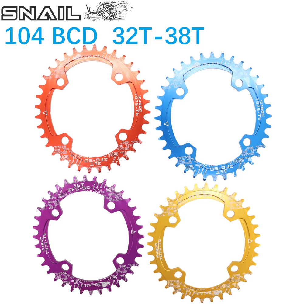 Snail Oval Chainring 104 Bcd 32t 34t 36t Chainwheel Narrow And Wide Mtb Road Bicycle Tooth Plate ...