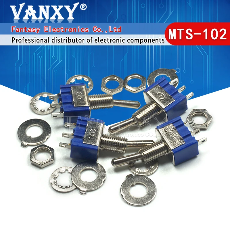 5PCS MTS 102 MTS 103 MTS 202 MTS 203 6A 125V Mini 3/6PIN ON OFF/ON OFF ...