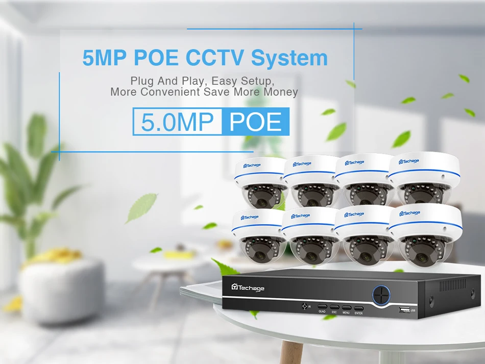 5MP Indoor Poe Camera System With Two Way Audio – Techage.com