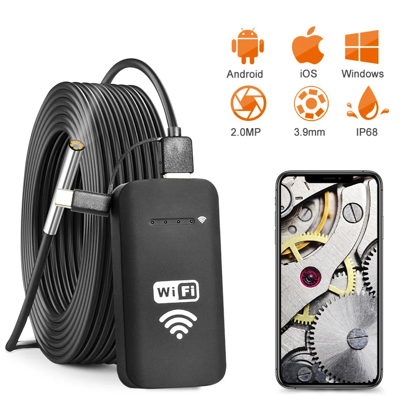 Newest 3.9mm 2.0mp Wifi Endoscope Camera Ip67 Waterproof 720p Hd ...