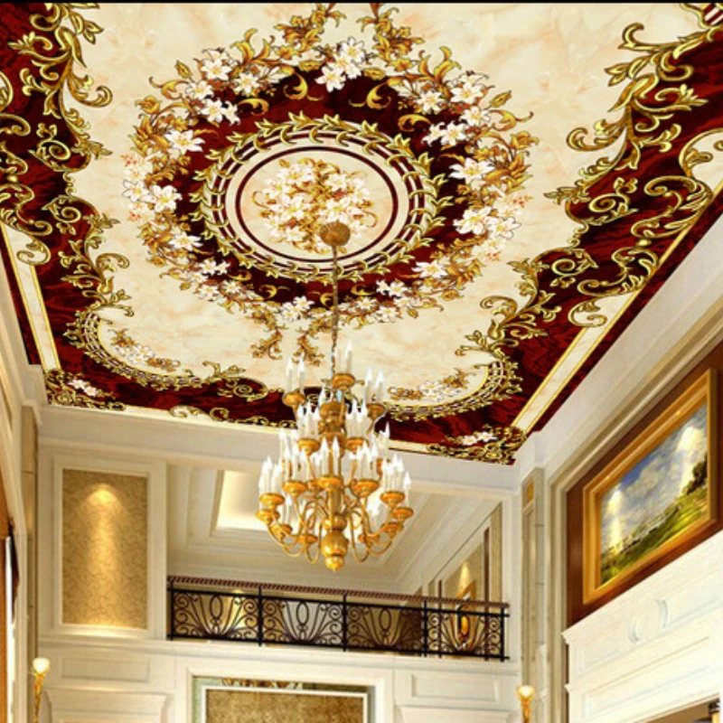 European 3d Carpet Texture Wallpaper for Ceilings Hall papel de parede ...