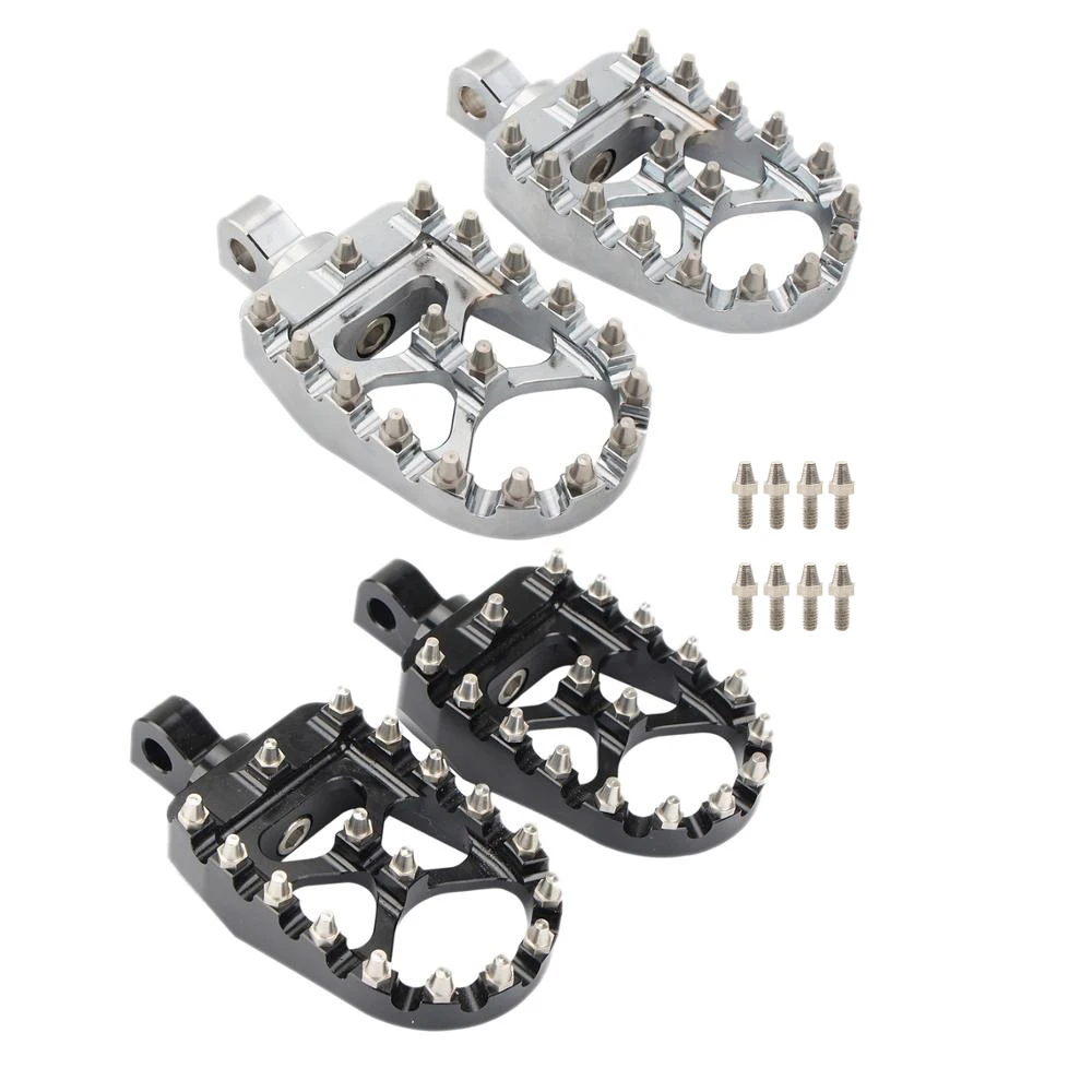 MX Foot Pegs Motorcycle Wide Fat Footpegs Bobber 360 Roating Rear ...