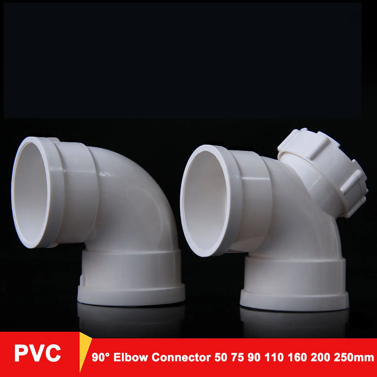 1pcs-PVC-Drain-Pipe-90-Degree-Elbow-Connector-With-Without-Inspection ...