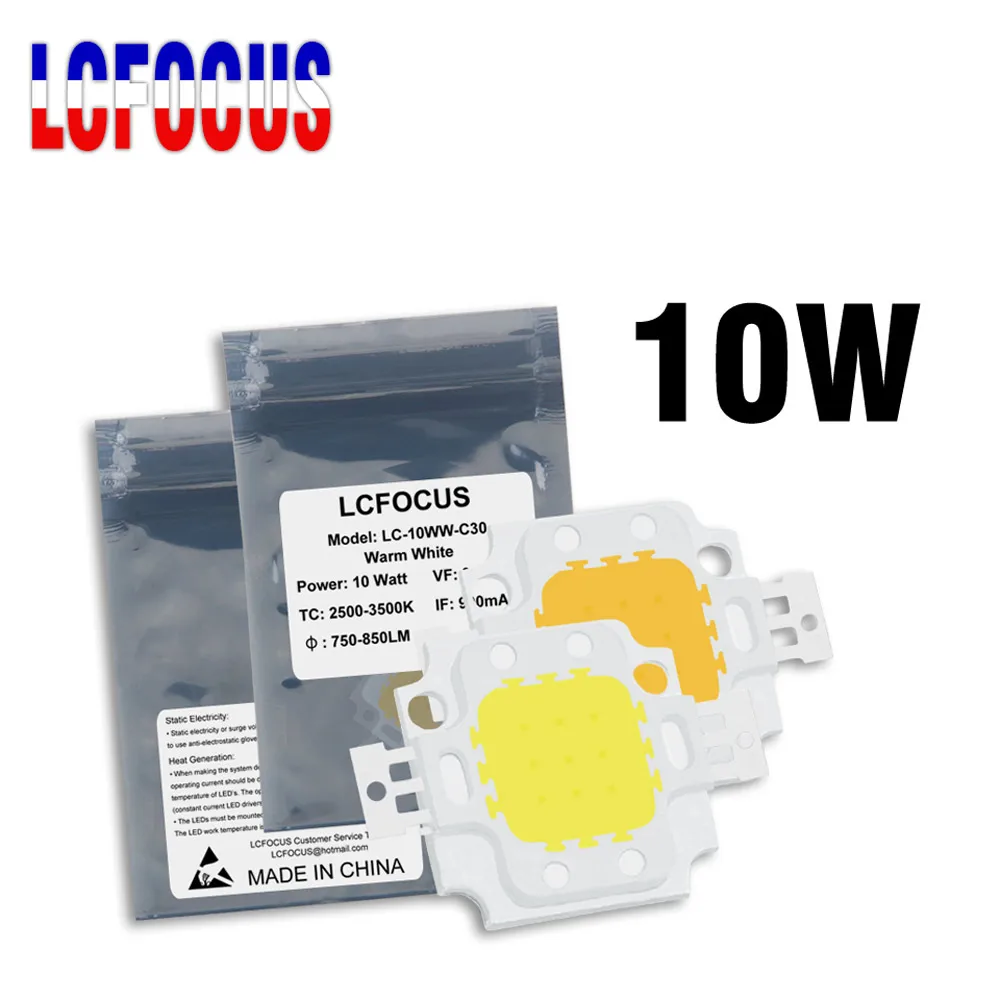 Chip LED de alta potencia, cuentas de luz SMD para reflector de 10 W, blanco frío Natural ...