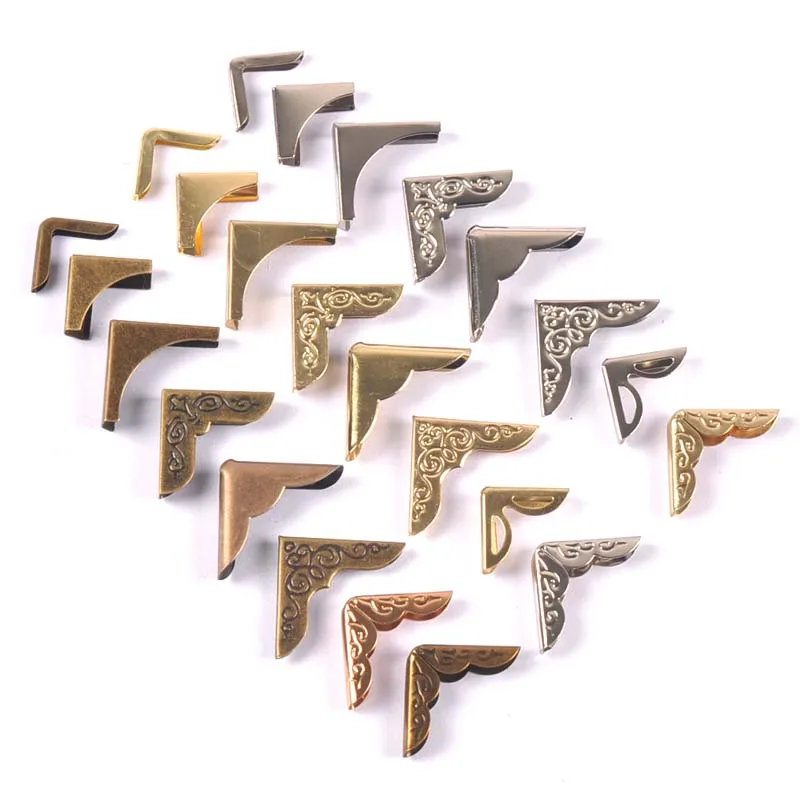 50pcs Silver/Golden/Bronze Photo Corner Protectors Albums Menus Metal ...