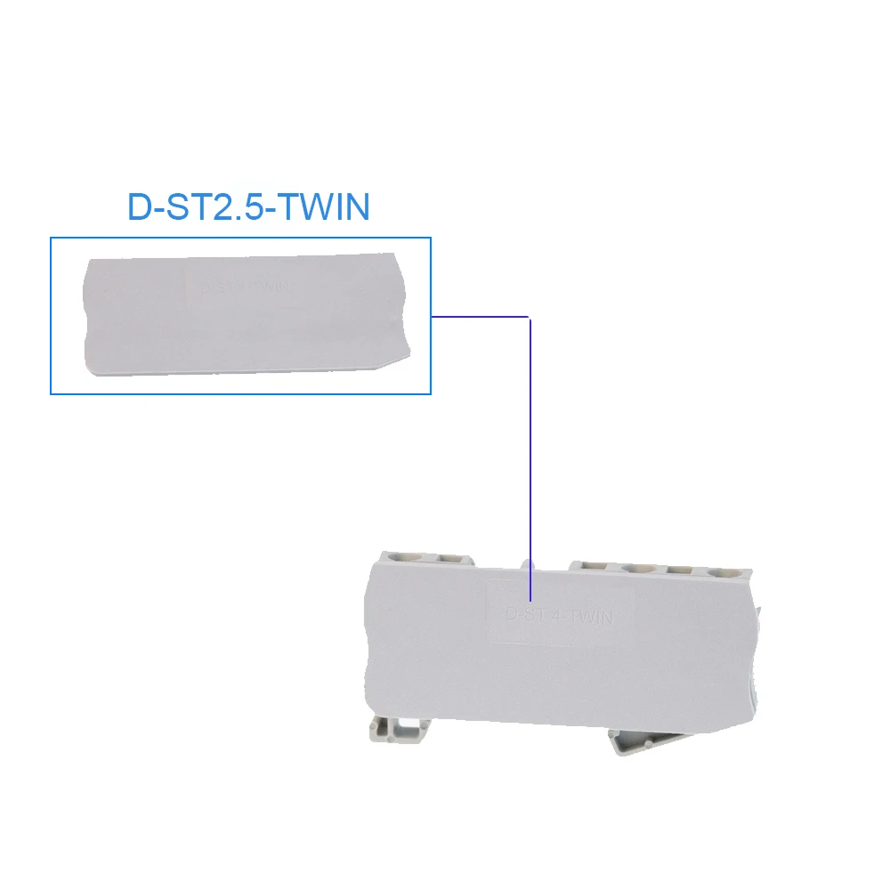 1 피스 D ST2.5 TWIN 엔드 커버 ST2.5 TWIN 용 Din 레일 터미널 블록 엔드 커버 플레이트|Terminal ...