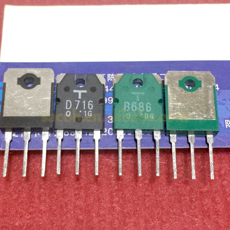 10Pairs-2SB686-B686-2SD716-D716-TO-3P-8A-100V-Silicon-PNP-Power ...
