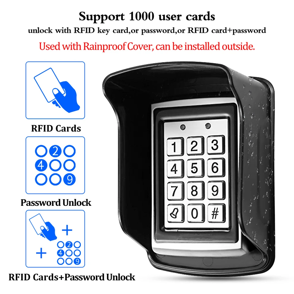 Overhead Door Keypad Waterproof Keypad RFID Controller With 1000 Users ...