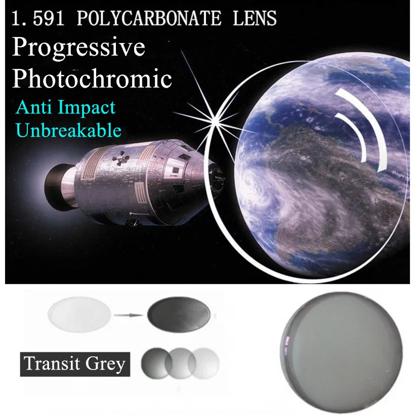1.591 Index Prescription Polycarbonate Progressive Photochromic Lenses ...