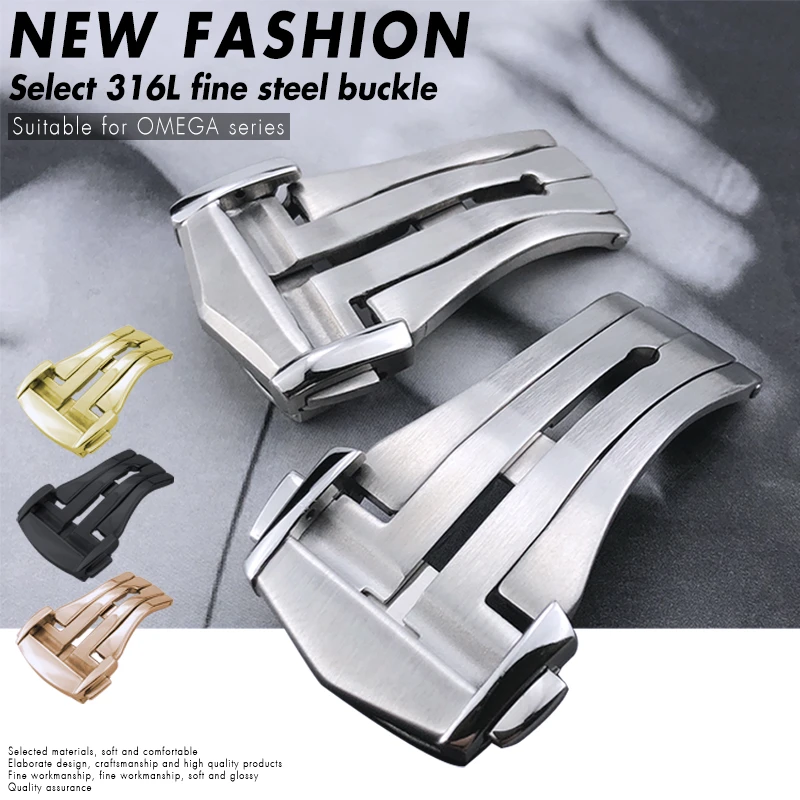16mm 18mm 20mm Pointed Deployment Buckle For Omega Rubber Leather Watch ...
