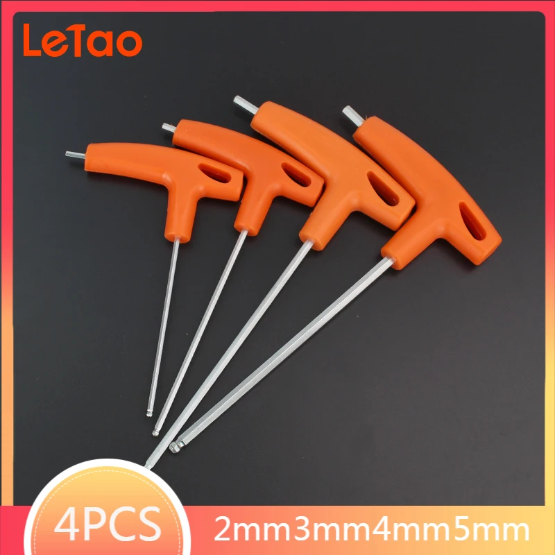 4PCS/SET Hand Tools Hex Key Allen Wrench BALL FALT Head Non-Slip Metric ...