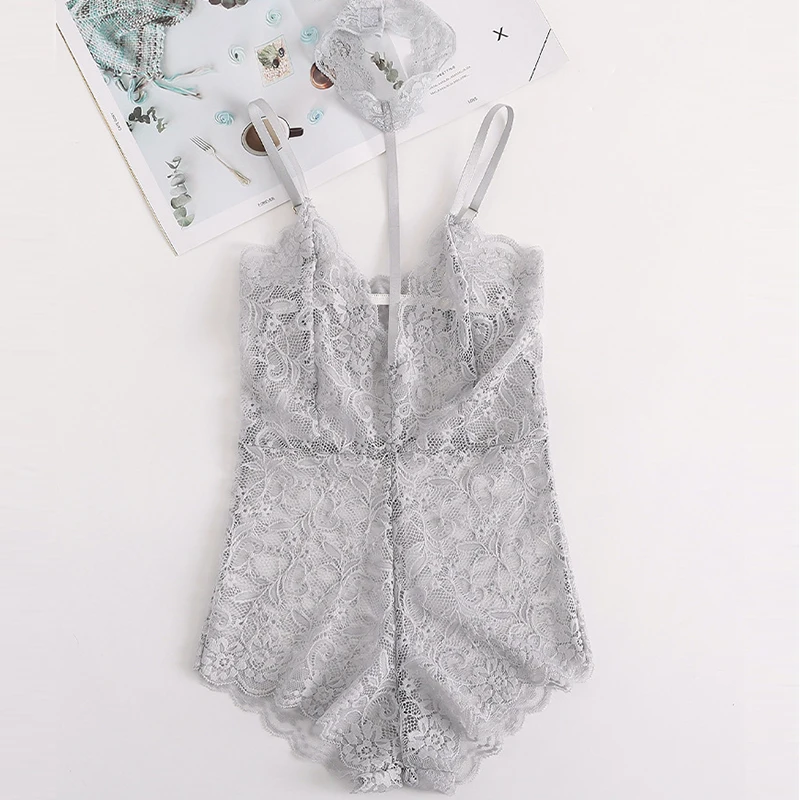 Sexy Underwear Women See Through Bras Lace Thong Plus Size Teddies ...