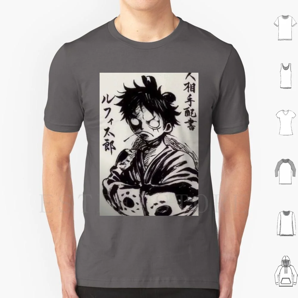 Camiseta de gran tamaño de Luffy, 100% algodón, bricolaje, Luffy ...