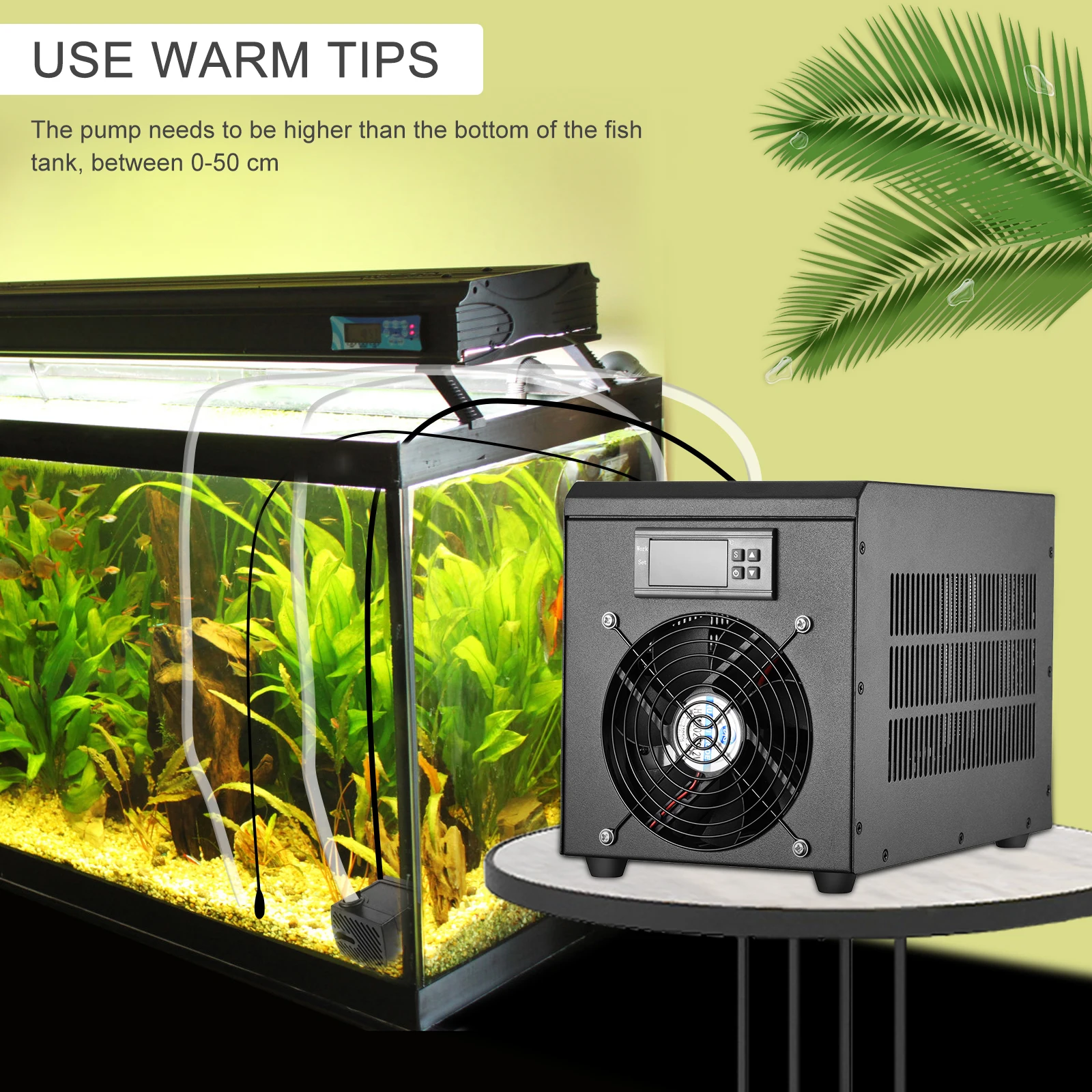 60L Aquarium Water Chiller Fish Tank Cooler Heater System Temperature ...