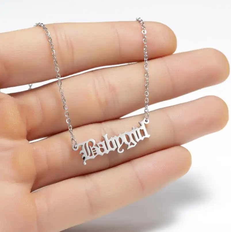 Hip-Hop-Rapper-Letter-Necklace-Chain-Stainless-Steel-Letter-Pendant ...