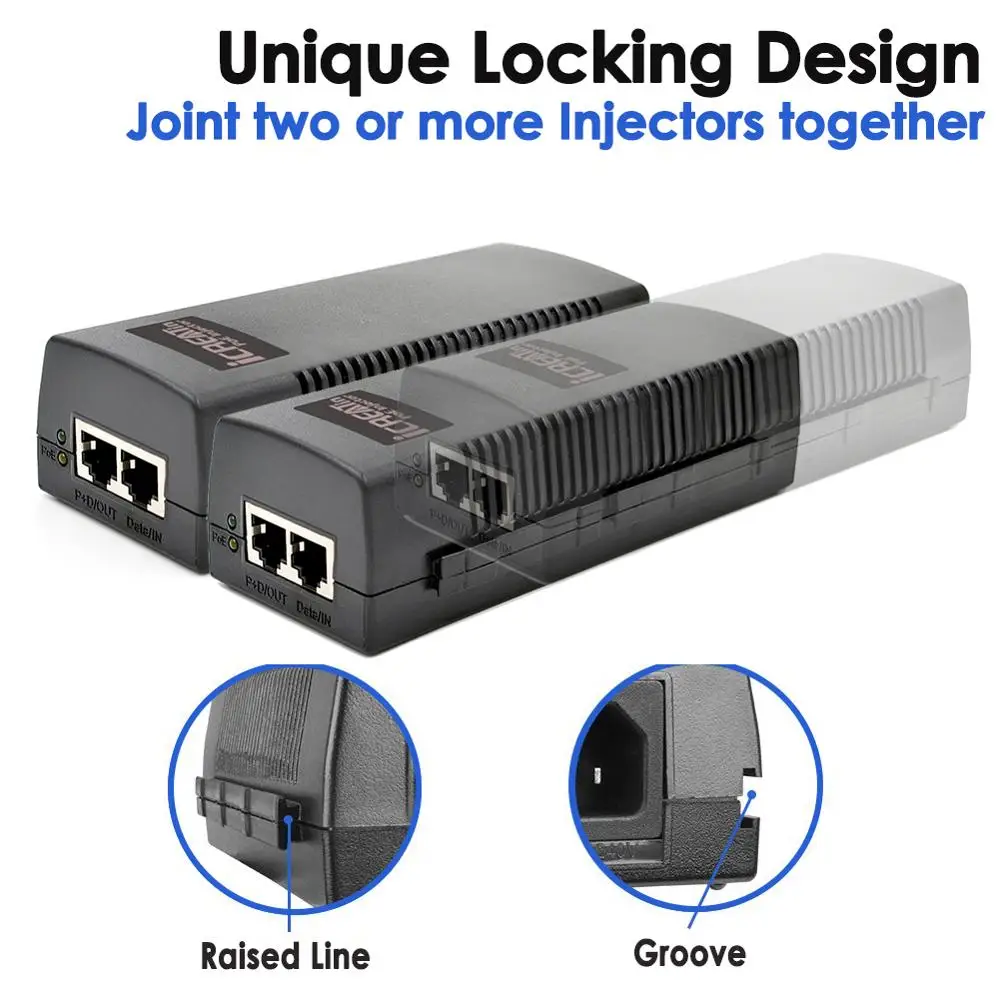 PoE Injector 30W 60W 90W Gigabit POE Adapter Midspan IEEE 802.3bt/at ...