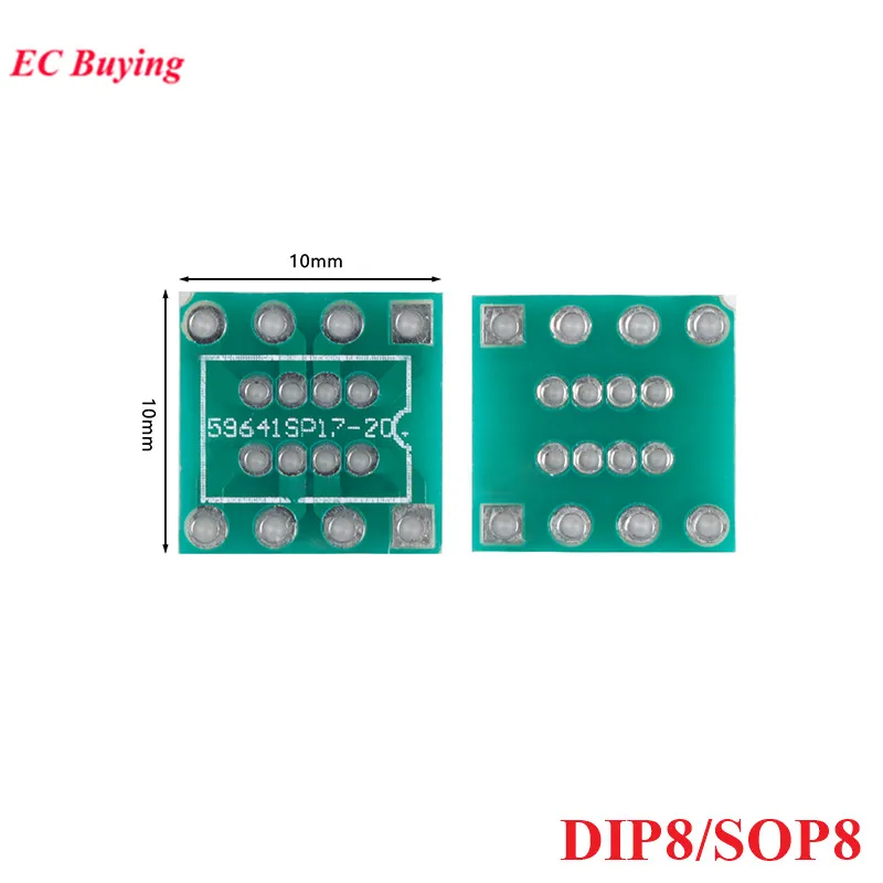 DIP8 SOP8 전송 보드 어댑터 PCB 핀보드, DIP8-SMD DIP 핀 IC 테스트 플레이트, 1.27mm 턴 2.54mm 컨버터 소켓, 10 개