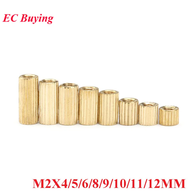 50pcs M2X4/5/6/8/9/10/11/12 mm Brass Round Standoff Spacer Female M2 ...