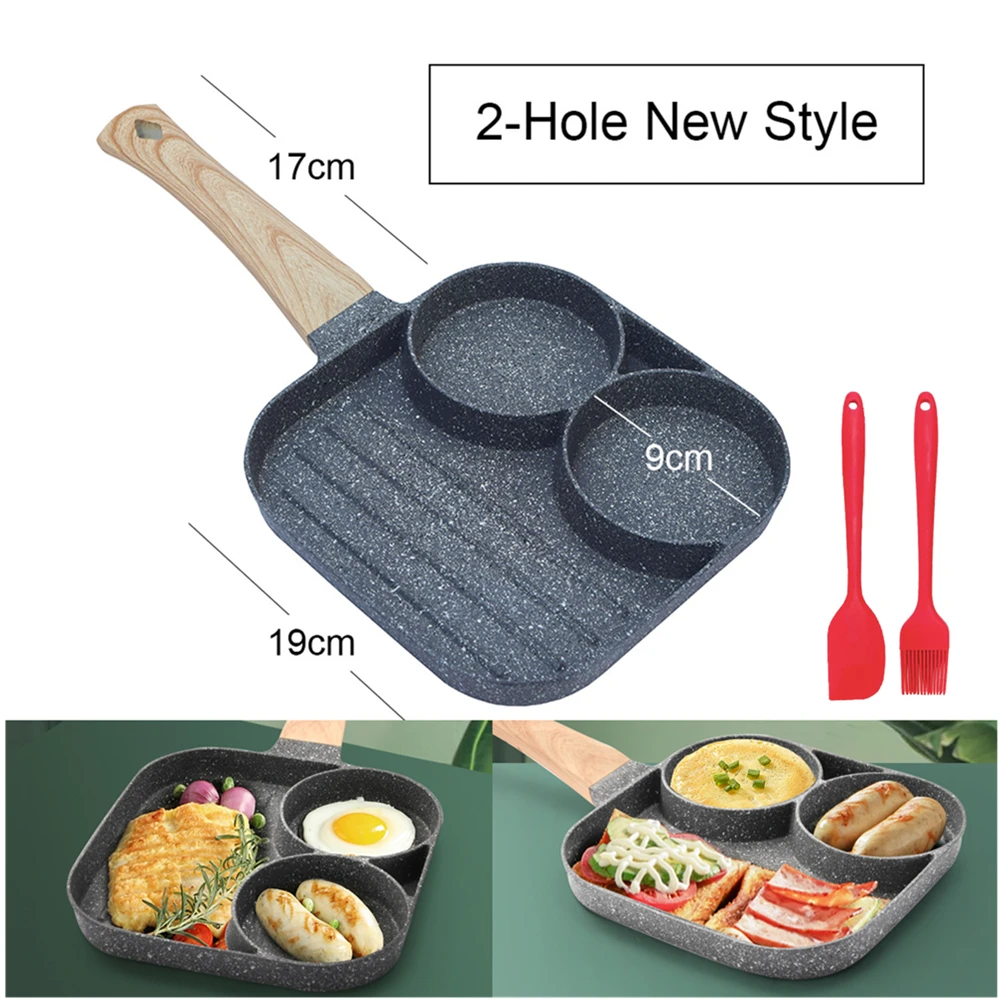 4-Hole 2-Hole Frying Pot Pan Thickened Omelet Pan Non-stick Pancake ...