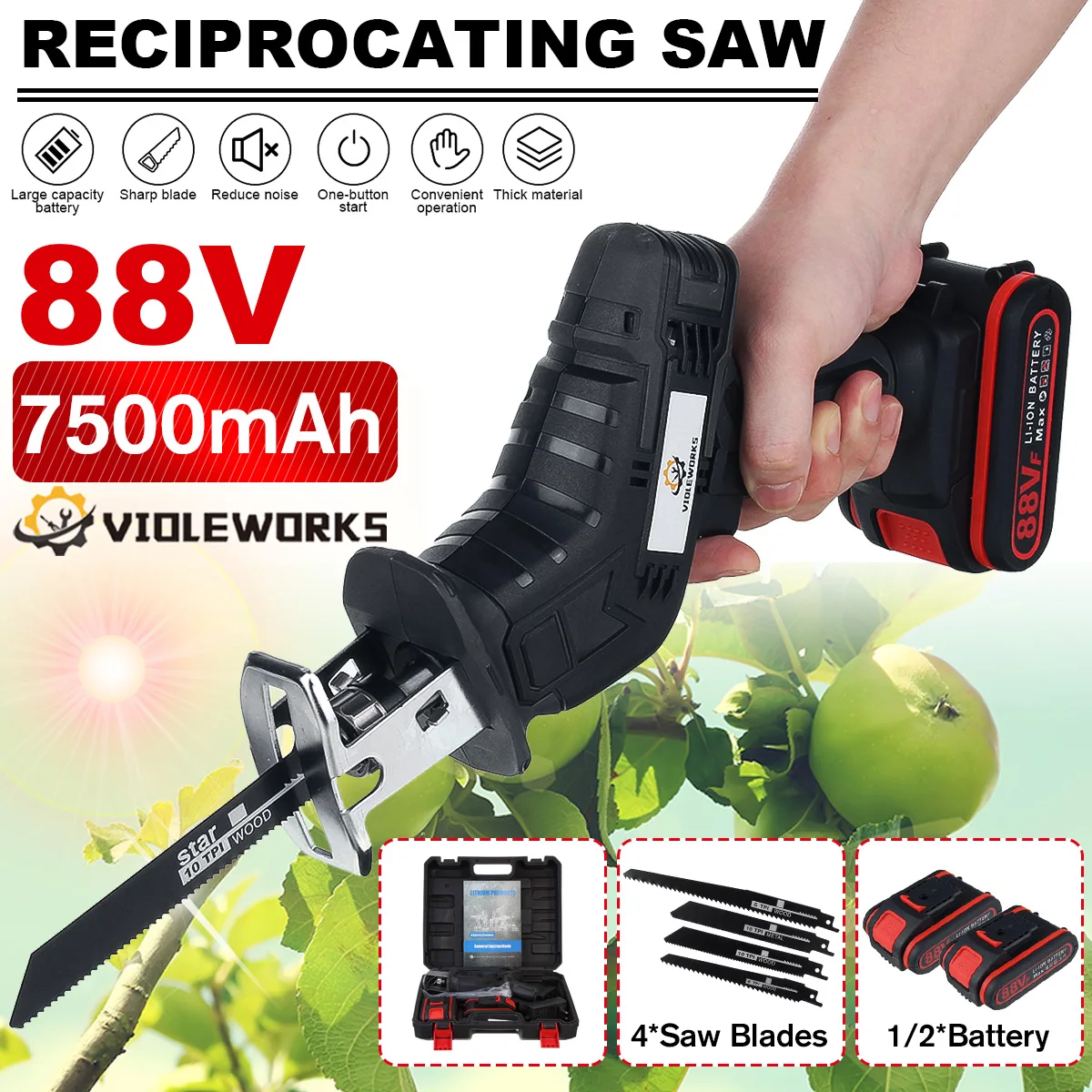 NEW-88V-Cordless-Electric-Saw-Rechargeable-Reciprocating-Saw-for-Wood ...