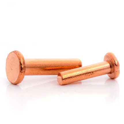 Remaches de cobre M8 de cabeza plana, remaches sólidos de percusión ...