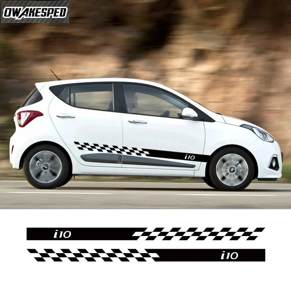 For-hyundai i10 Racing Styling Auto Body Decor, calcomanías de vinilo ...