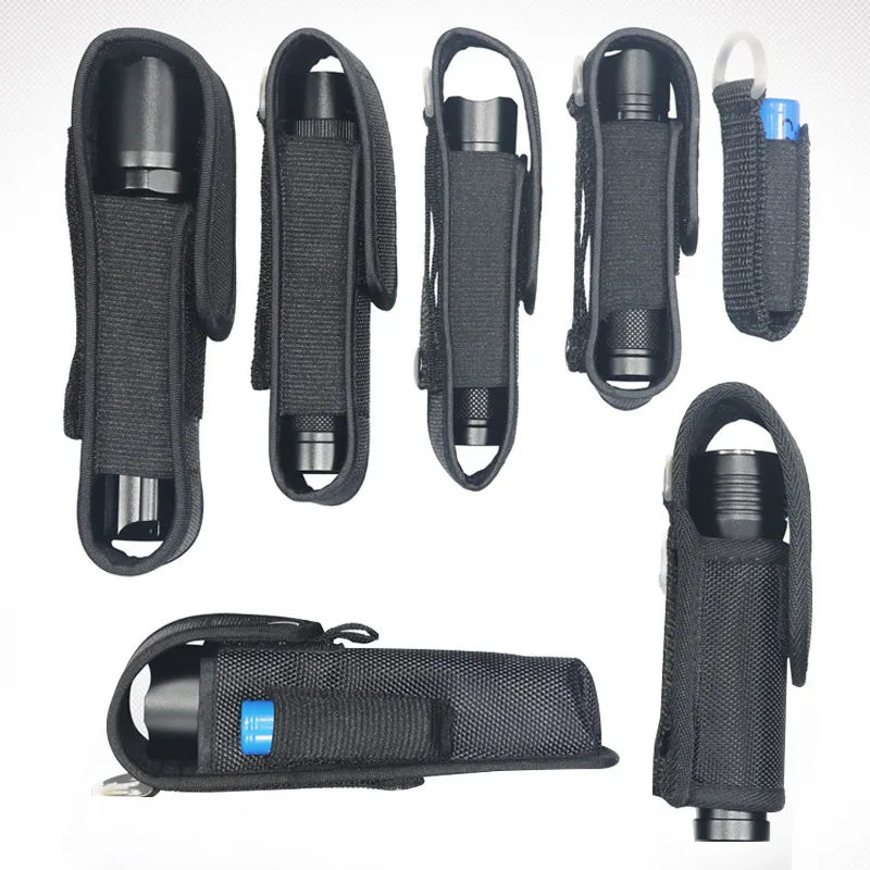 Every Size Flashlight Pouch Holster Case Nylon Adhesive Belt Pouch Case ...