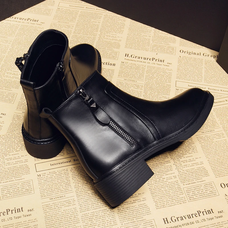 Botas estilo coreano estilo chelsea para mujer, botines de piel ...