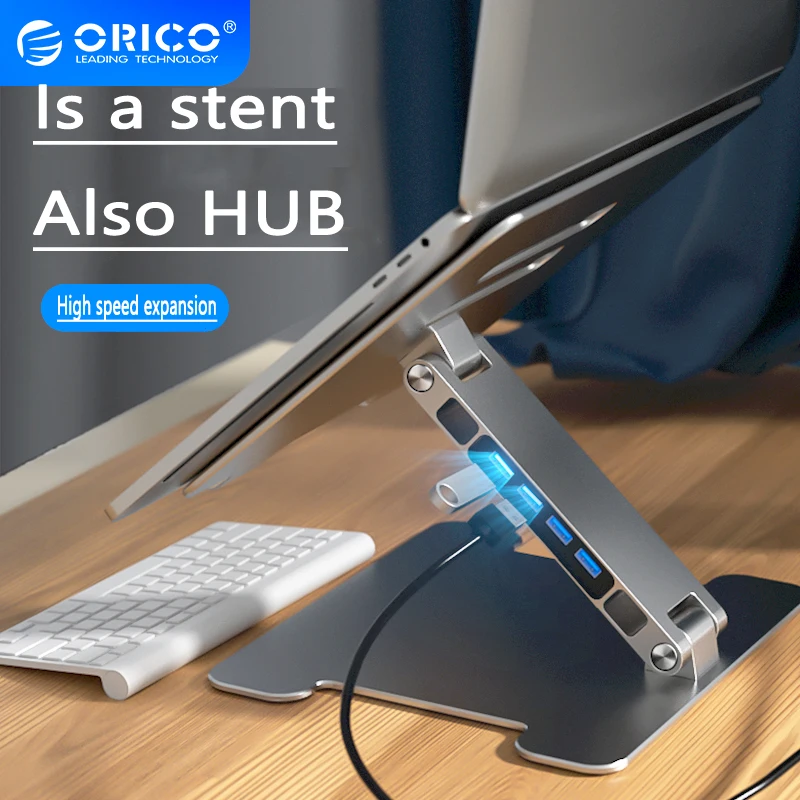 Orico Adjustable Foldable Laptop Mobile Phone Holder Hub Splitter Hub ...