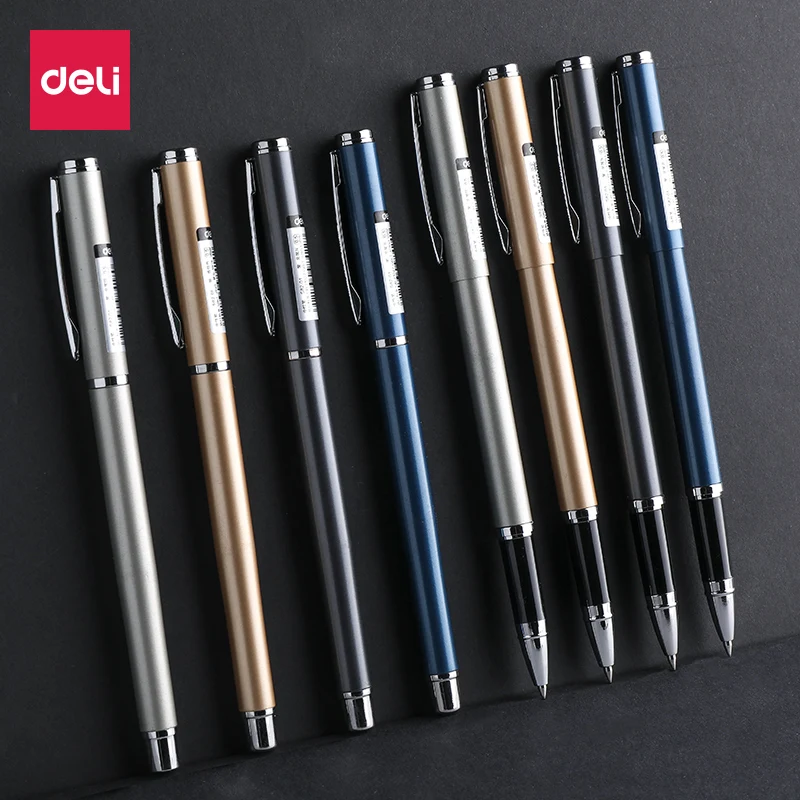 Deli Metal Signature Gel Pen 0.5mm Sign Pen PREMC Smooth Swiss Black ...