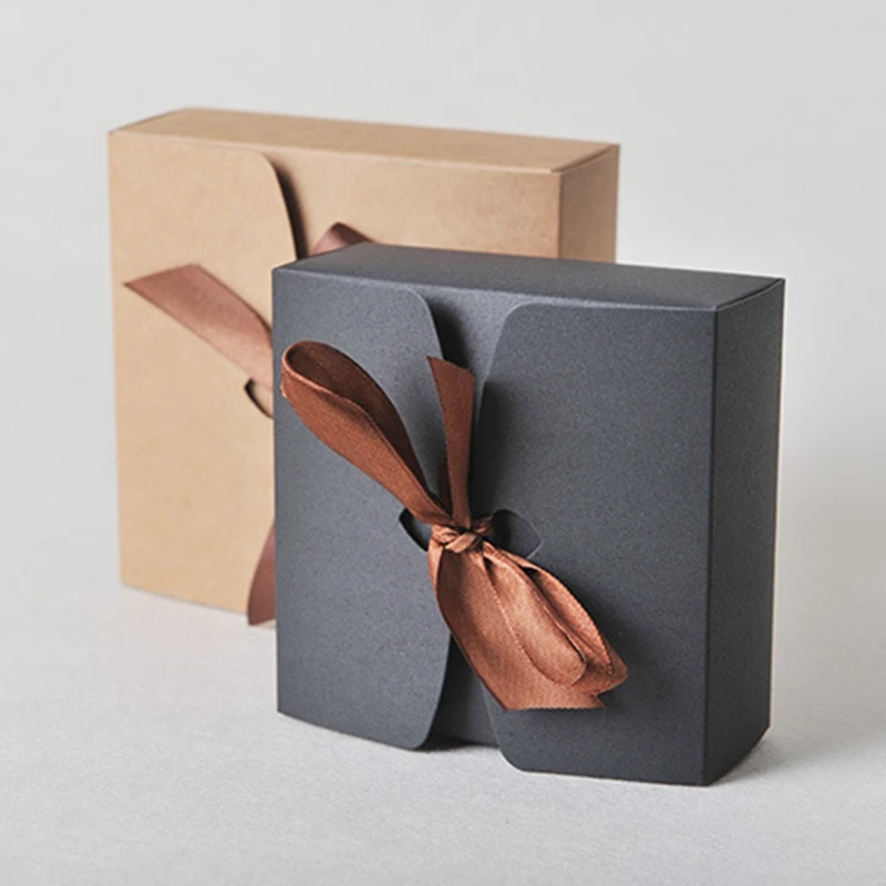 Kraft Boxes With Ribbon,wedding Favor Boxes,baby Shower Favor Boxes ...