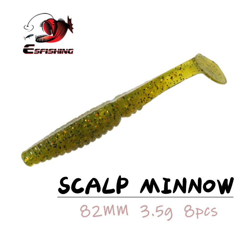 ESFISHING Fishing Lures Scalp Minnow 8.2cm 8pcs 3.5g Attactant Soft ...