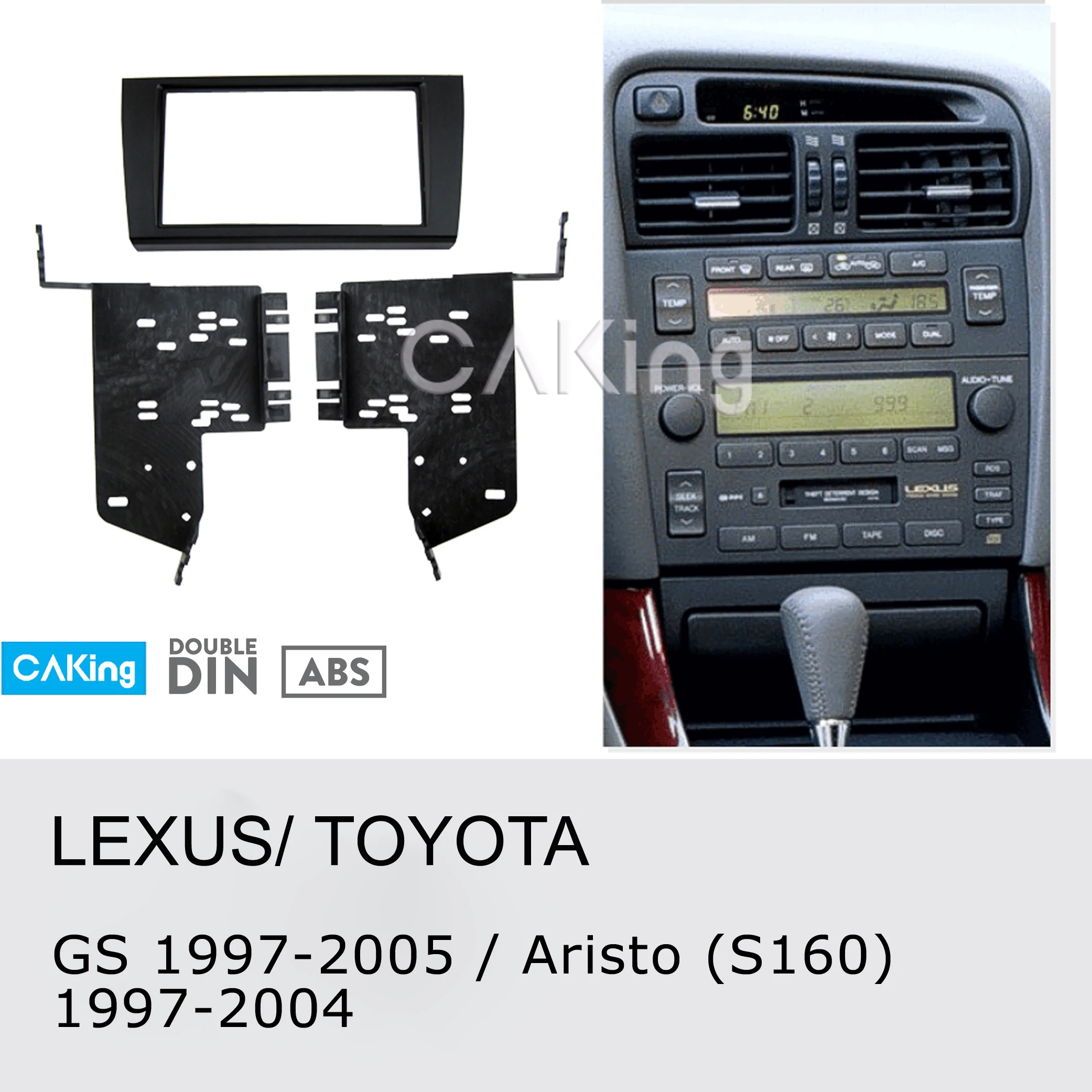 Double Din Car Fascia Radio Panel for Lexus GS 1997-2005;Toyota Aristo ...