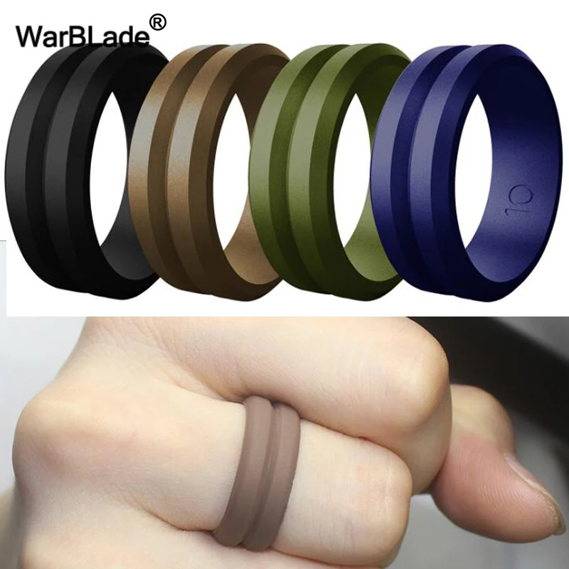WarBLade-8MM-V-groove-Silicone-Rings-Hypoallergenic-Flexible-Sports-Men ...