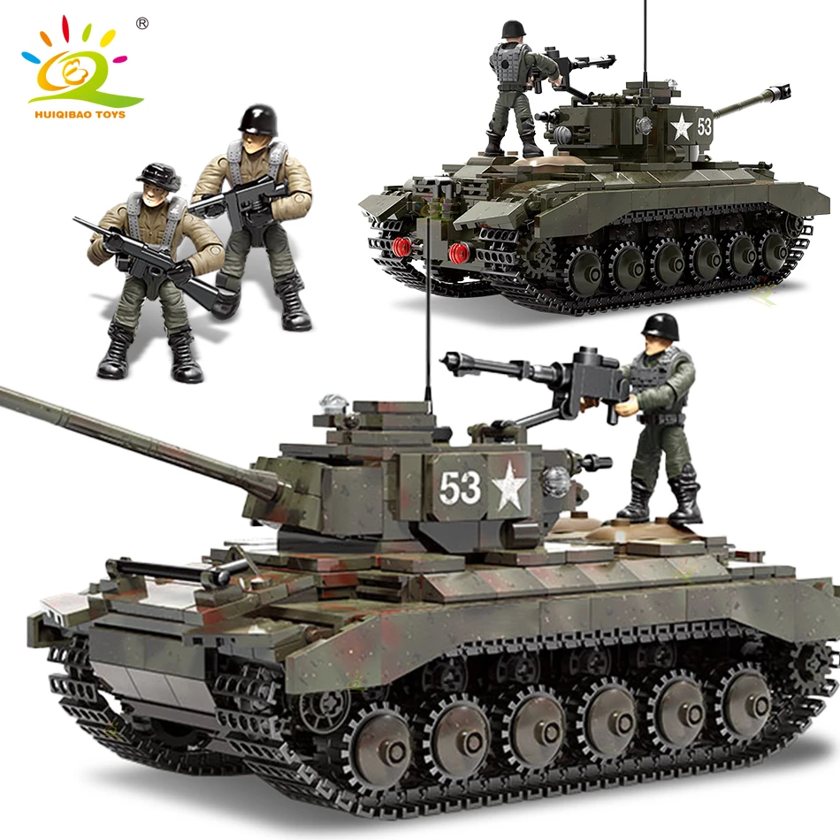 742PCS Military Pershing M26 E1 Main Tank Building Block