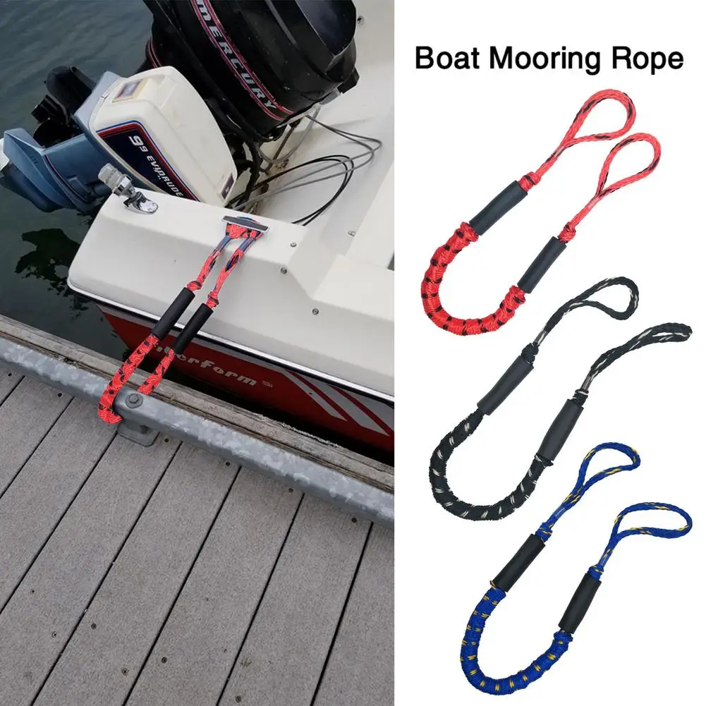 2 Pcs Boat Dock Line 4-5.5 Ft Mooring Rope Bungee Dockline Stainless ...