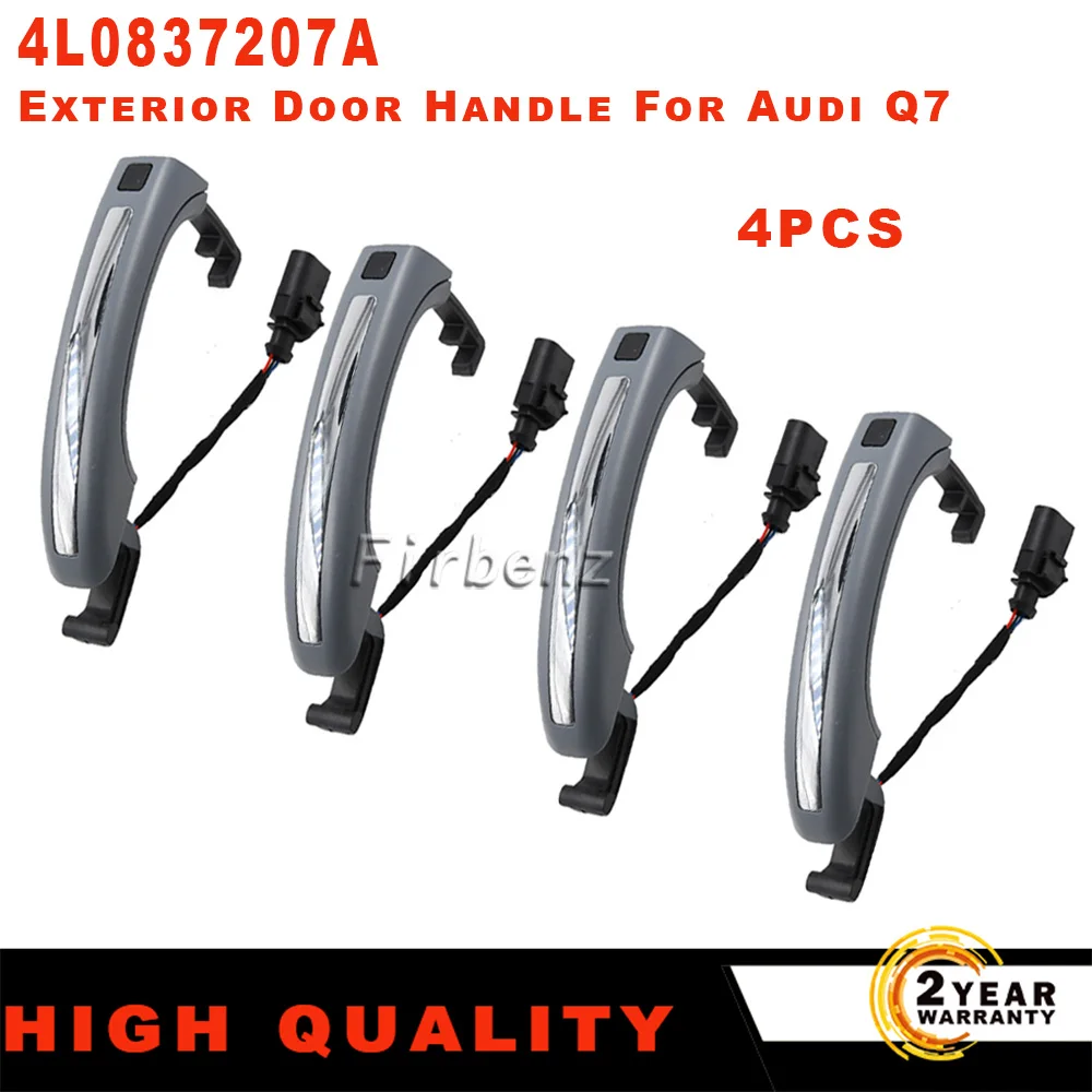 4Pcs Smart Sensor Exterior Door Handle Fits For Audi Q7 2007-2015 ...