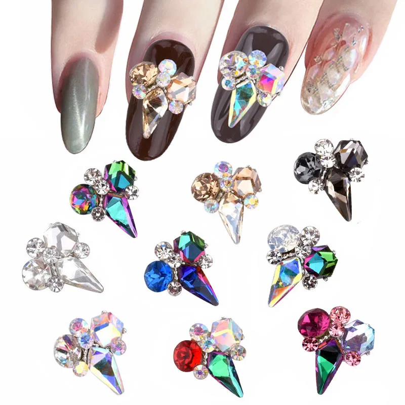 10pcs-New-Crystal-Glass-gem-Bright-Rhinestone-Alloy-Nail-Art ...