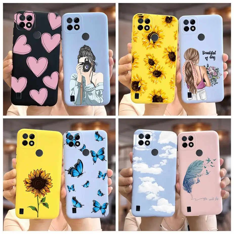 Beautiful-Flowers-Case-For-Realme-C21-Case-RMX3201-Soft-Silicone-TPU ...