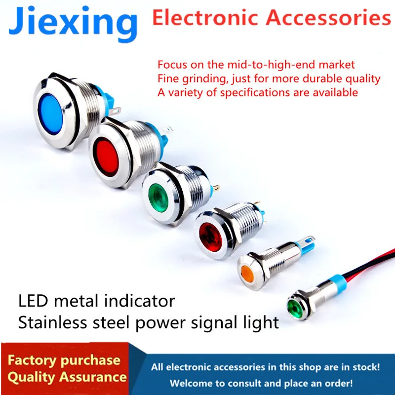 LED-metal-indicator-stainless-steel-power-signal-light-6-8-12-16-19 ...