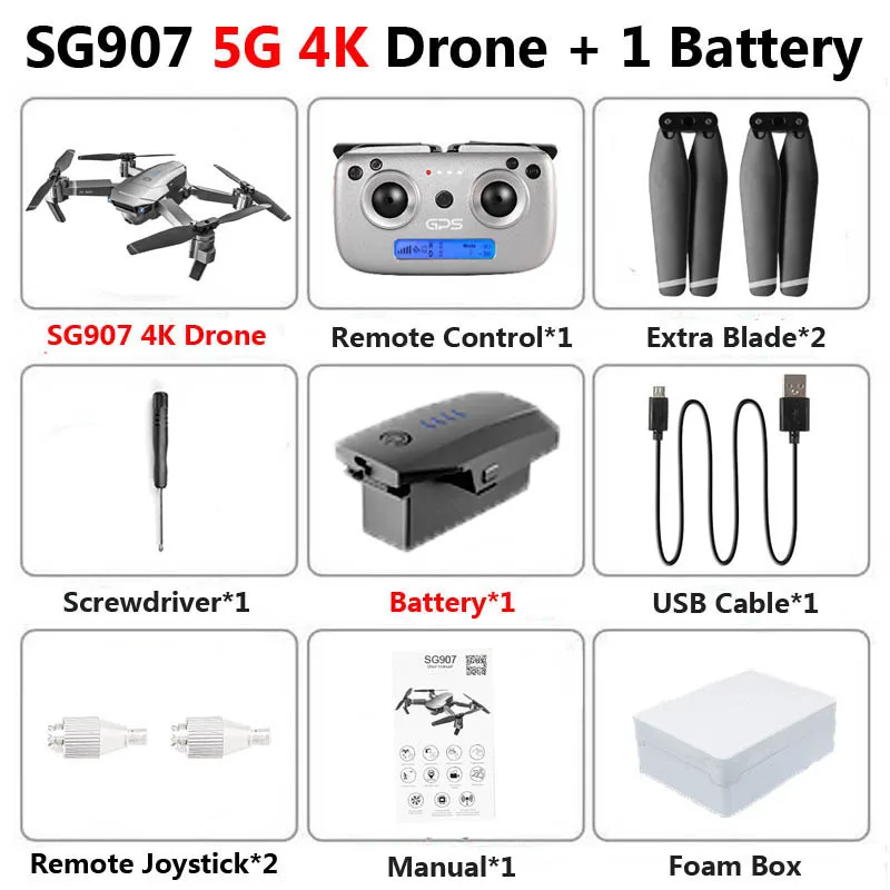 SG907 SG901 5G gps складной Профессиональный Дрон с двойной камерой ...