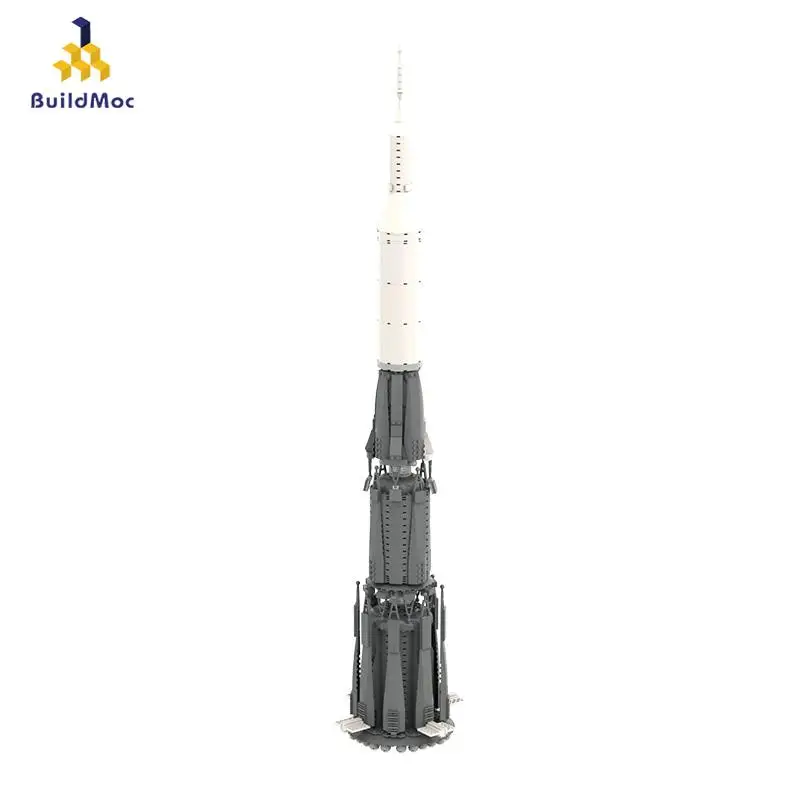 Buildmoc Aviation Rocket Soviet N1 Moon Rocket, Saturn V Scale Modular ...