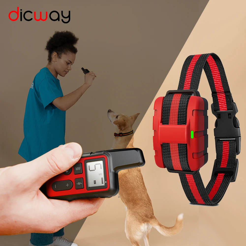 Collar eléctrico de entrenamiento para perros, resistente al agua, recargable, con vibración ...