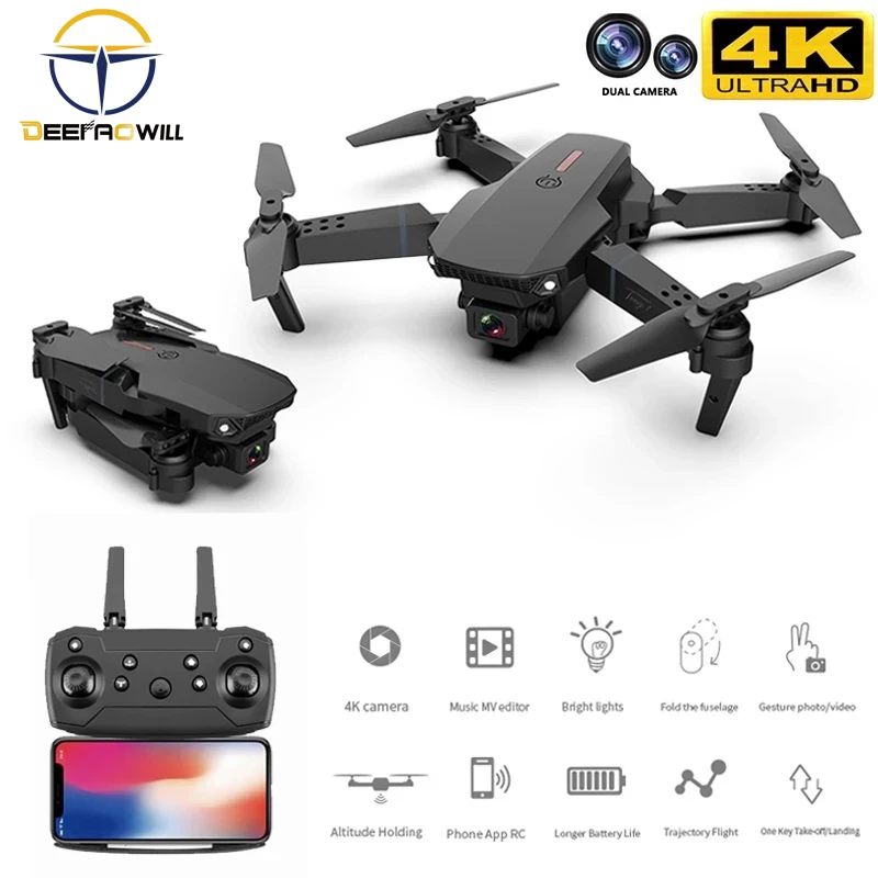 Mini-Dron-E88-Pro-4k-HD-c-mara-dual-posicionamiento-visual-1080P-WiFi ...
