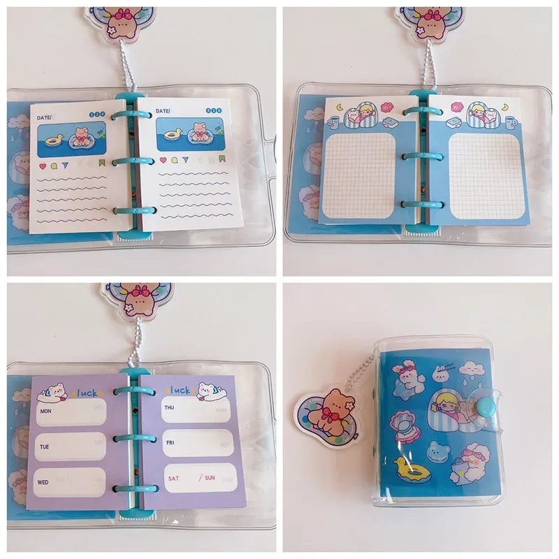 Cute Transparent Pvc Mini Notebook Korea Kawaii Cartoon Diy Mini Travel ...
