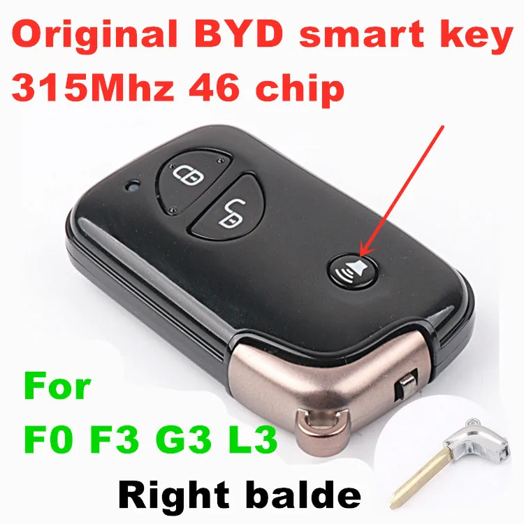 For Original BYD smart key 315Mhz 46 chip keyless go support all keys lost